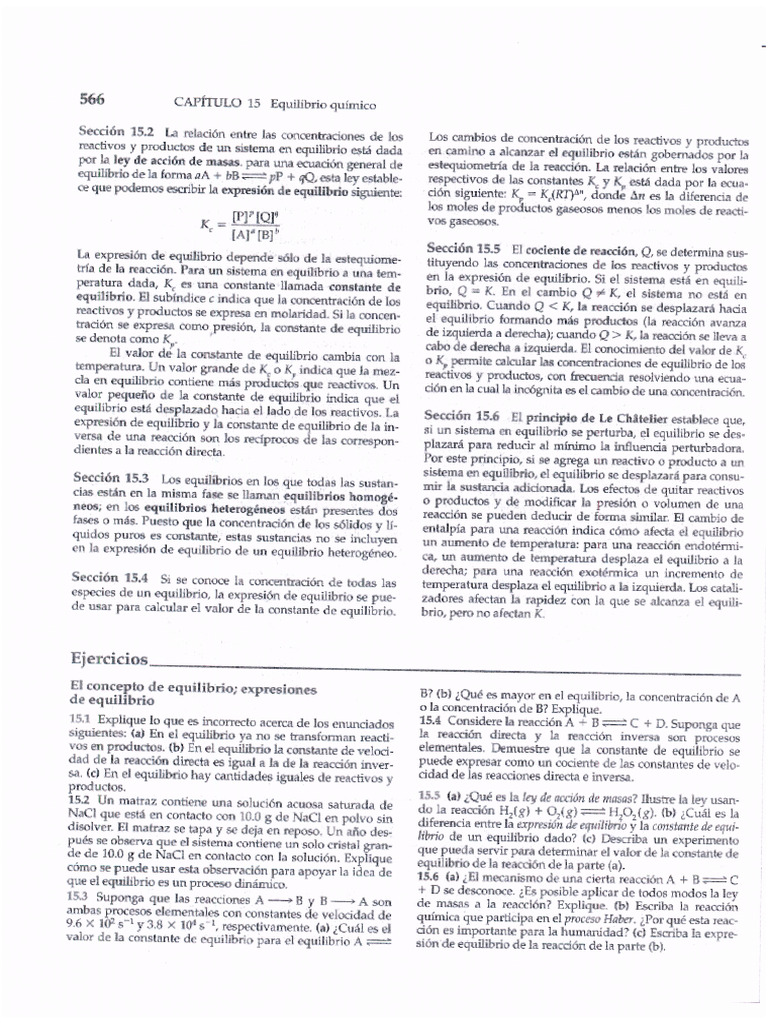 Cap 15 Equilibrio Quimico 3b | PDF