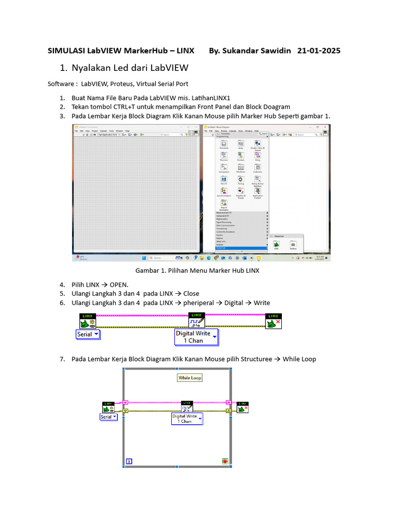 Tutorial SIMULASI LabVIEW MarkerHub (1) | PDF