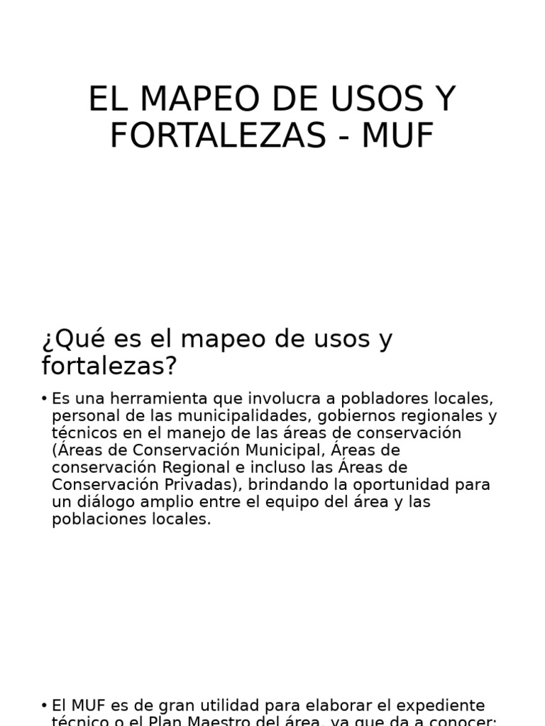 EL MAPEO DE USOS Y FORTALEZAS - MUF. CONCEPTOS Y OBJETIVOS | PDF