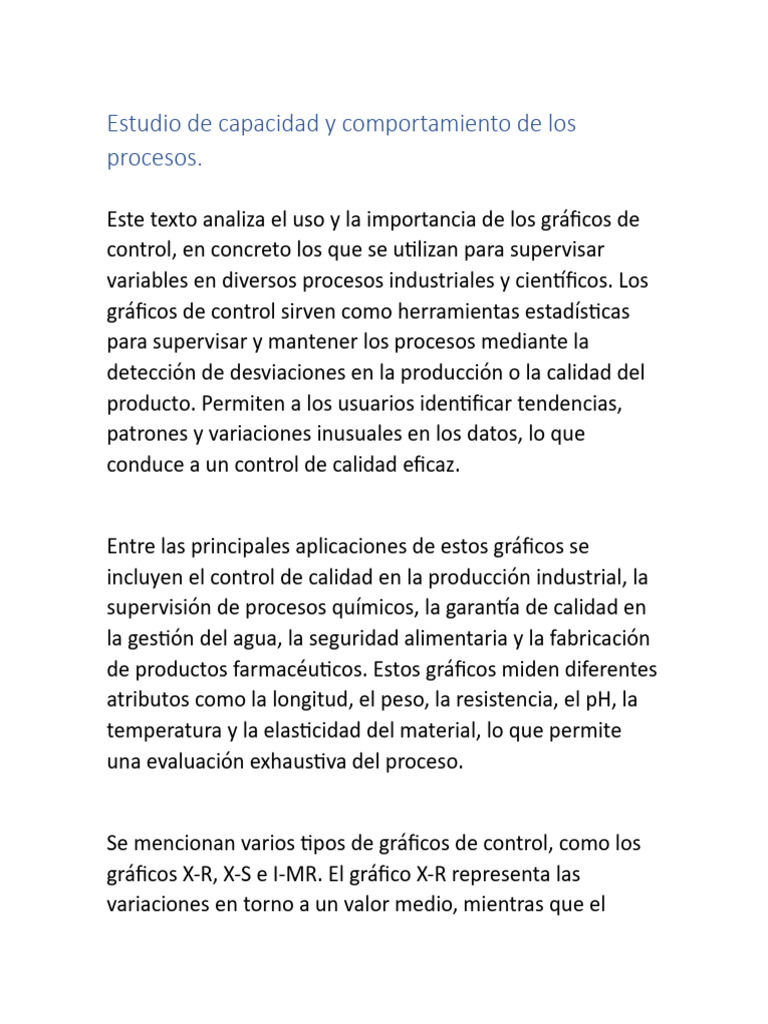 Resumen 6 Graficos de Control Por Variables | PDF