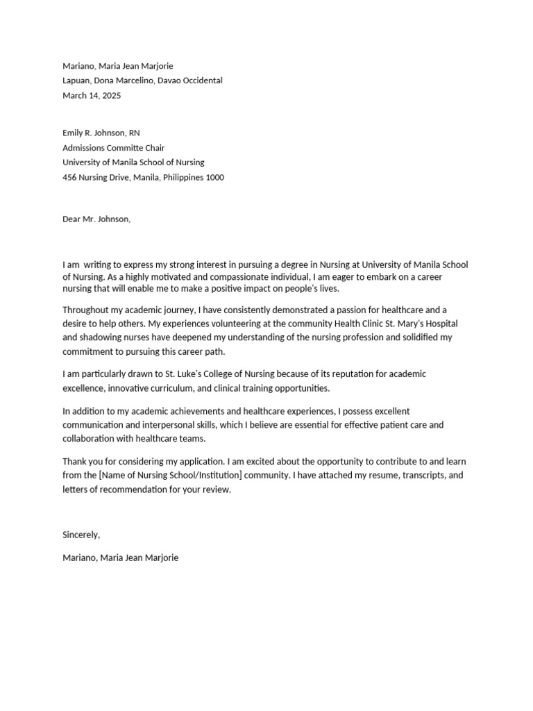 Application Letter | PDF