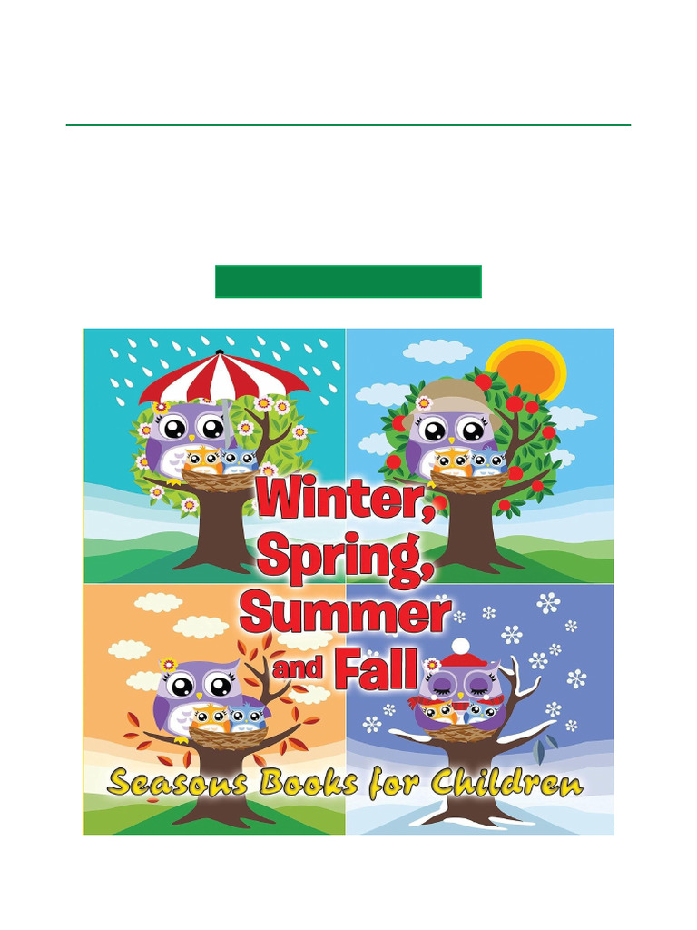 Winter, Spring, Summer and Fall Seasons Books For Children Early ...