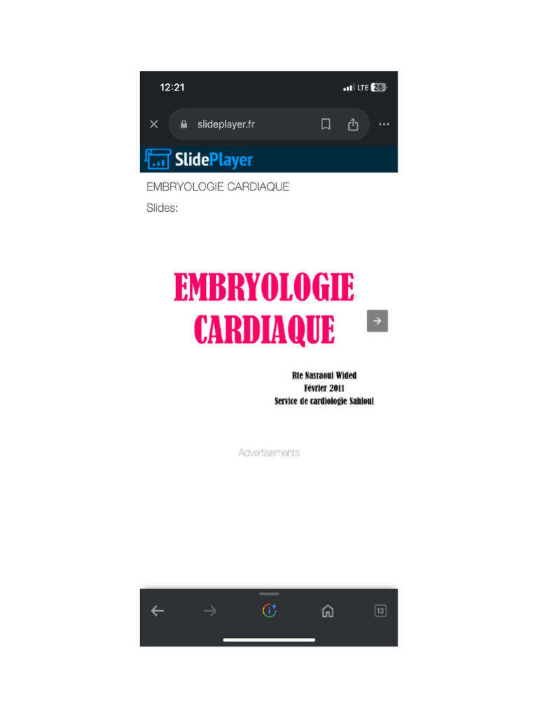 Embryologie Cardiaque | PDF