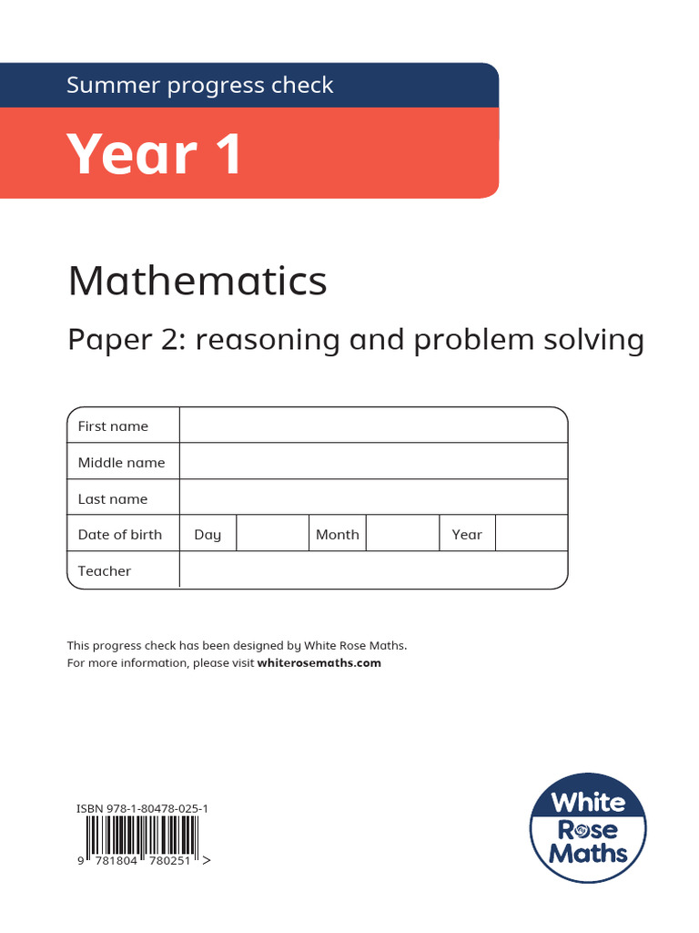 Y1 Summer Paper 2 Reasoning 2022 | PDF | Mathematics