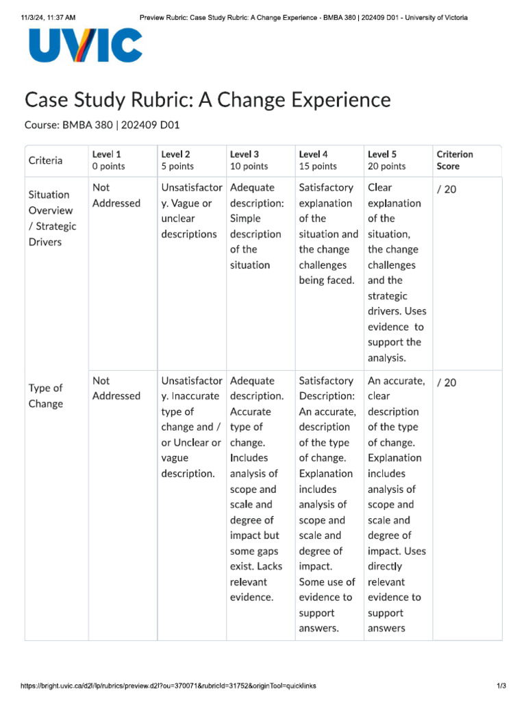 Case Study Rubric | PDF