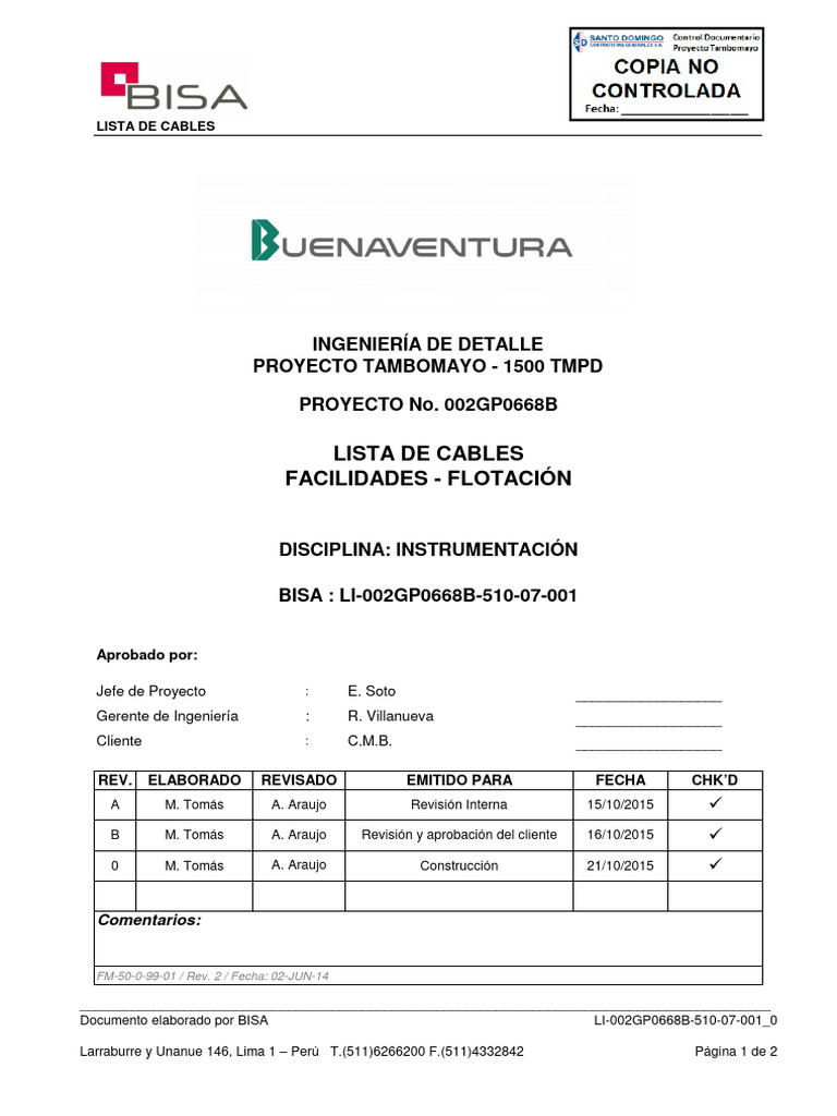 Listado de Cables | PDF | Equipo de telecomunicaciones | Electricidad