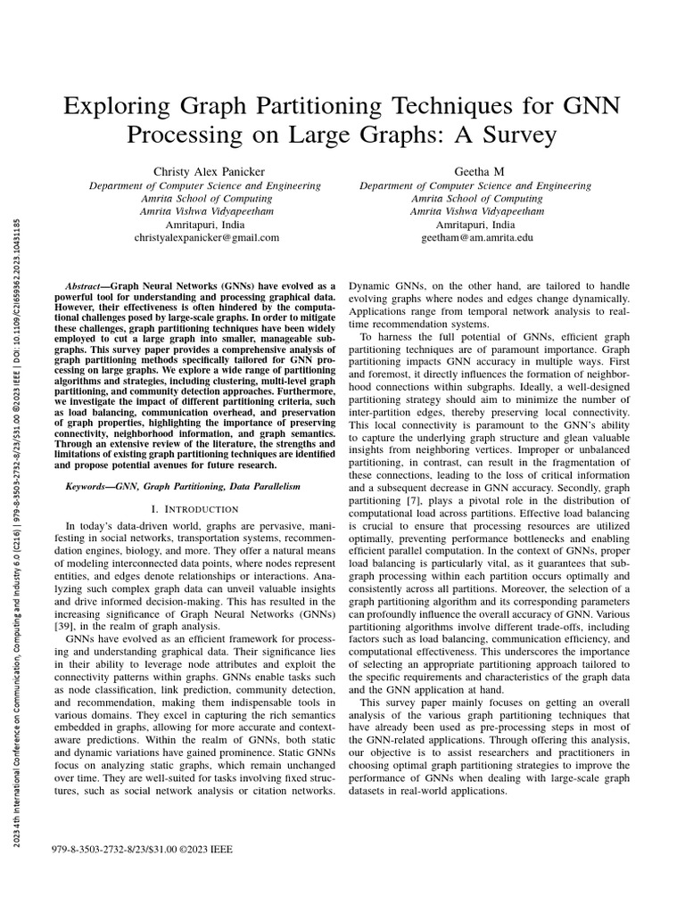 Exploring Graph Partitioning Techniques For GNN Processing On Large Graphs A Survey | PDF ...