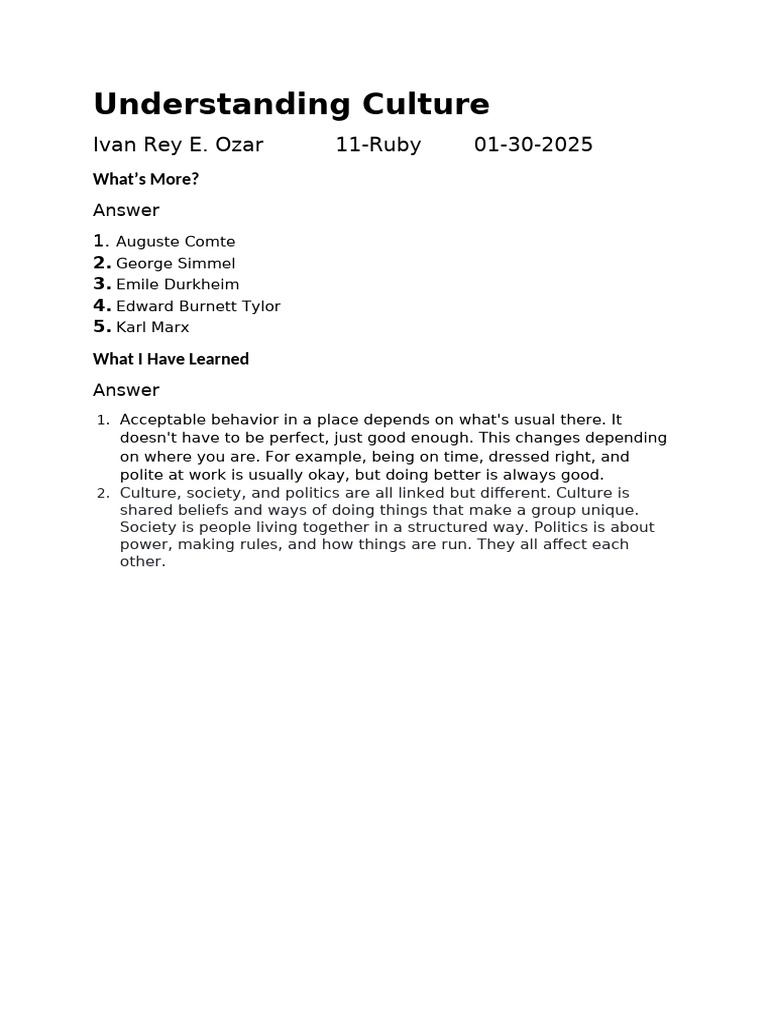 Understanding Culture Pdf