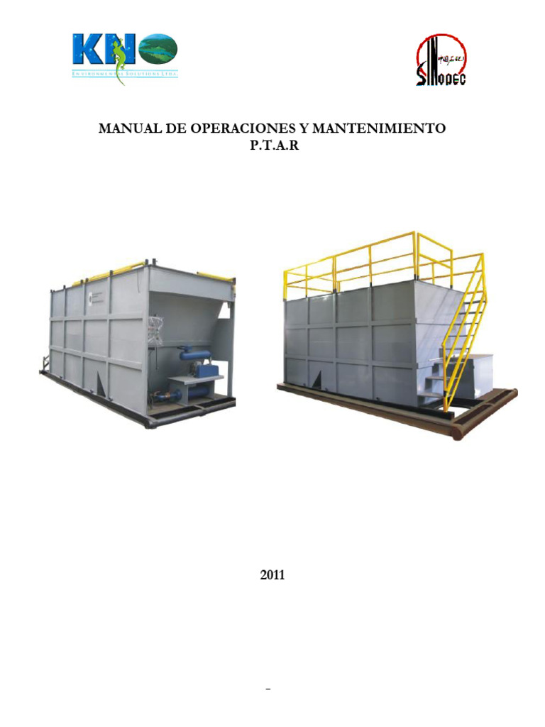 Manual de operacion y mantenimiento PTAR SINOPEC | PDF | Tratamiento de aguas residuales | Aguas ...