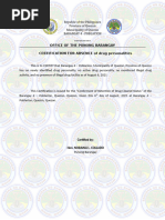 Barangay Drug Clearing Program: Checklists, Certifications and Other ...