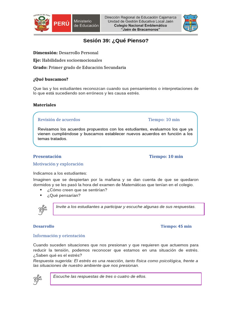 ATI1 - S39 - Dimensión personal | PDF | Estrés (biología) | Sicología