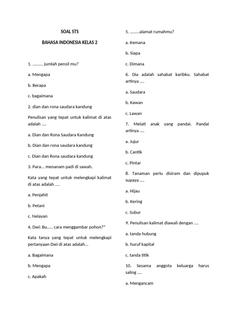 SOAL STS | PDF