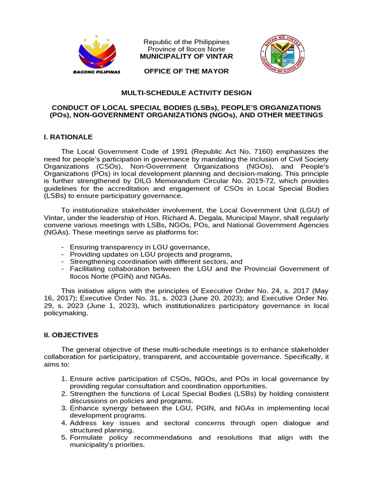 SNACKS & MEALS PROPOSAL (LSBs) | PDF | Governance | Non Governmental Organization