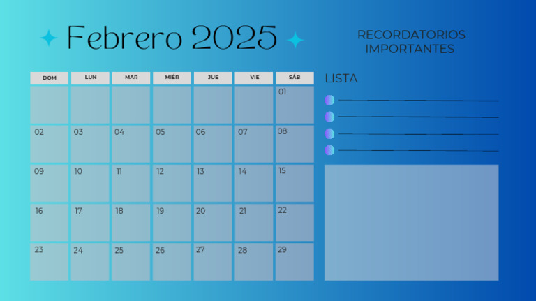 Calendario Febrero 2025 Minimalista Rosado | PDF