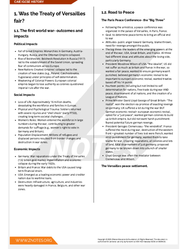 CAIE-IGCSE-History - Core Content (B) - The 20th Century | PDF | Adolf ...