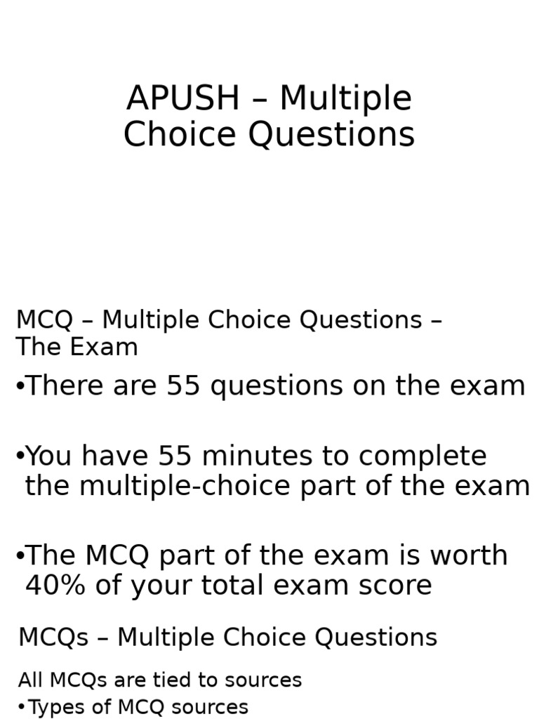 APUSH MCQ Exam Strategies and Tips | PDF | Multiple Choice