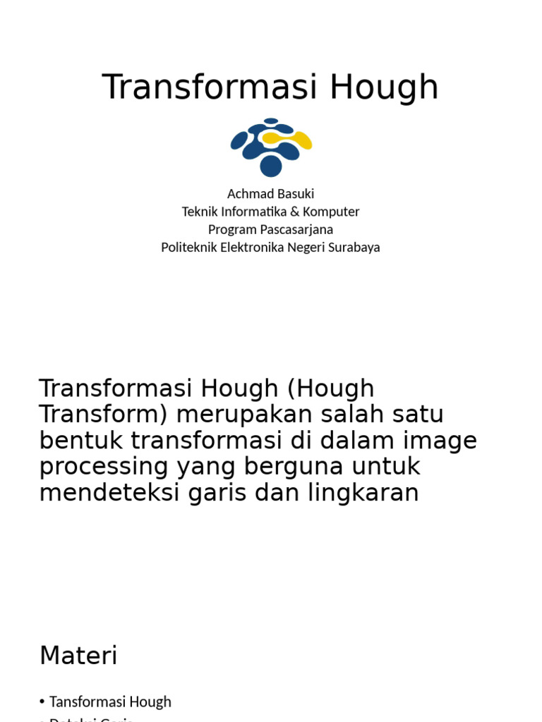 Pertemuan 13 Transformasi Hough | PDF