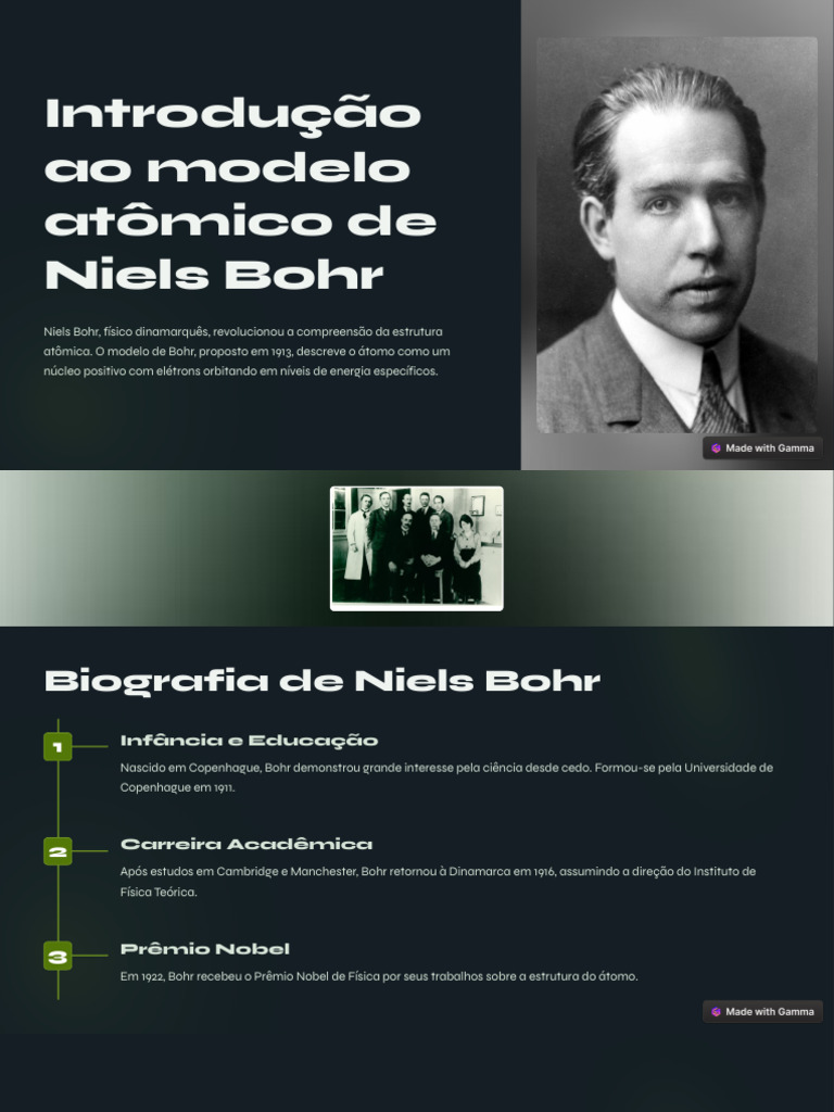 Introducao Ao Modelo Atomico de Niels Bohr | PDF | Niels Bohr | Nível de energia