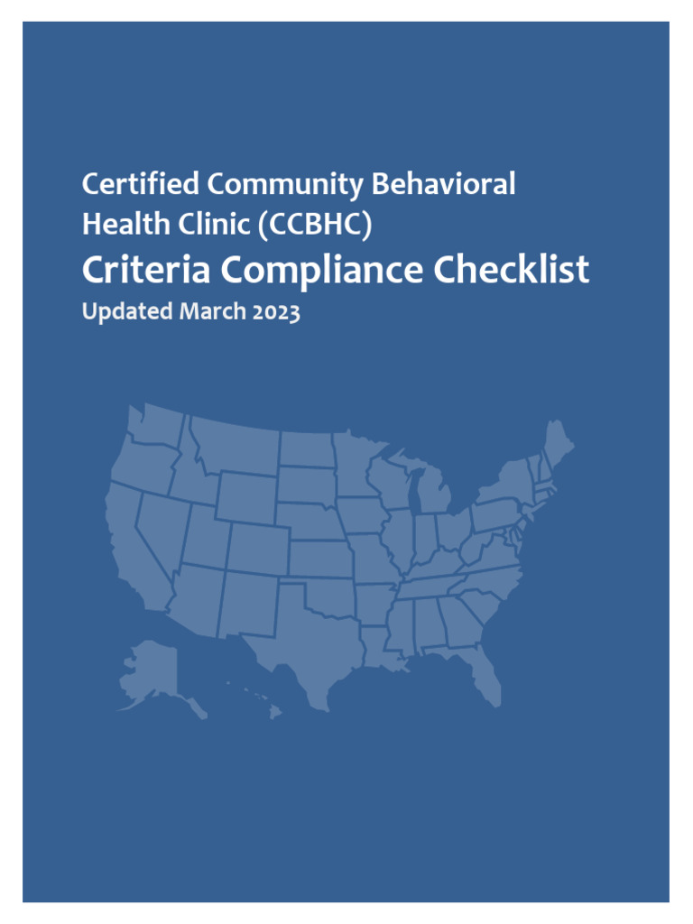 CCBHC Compliance Checklist 2023 | PDF | Mental Health | Substance Use ...