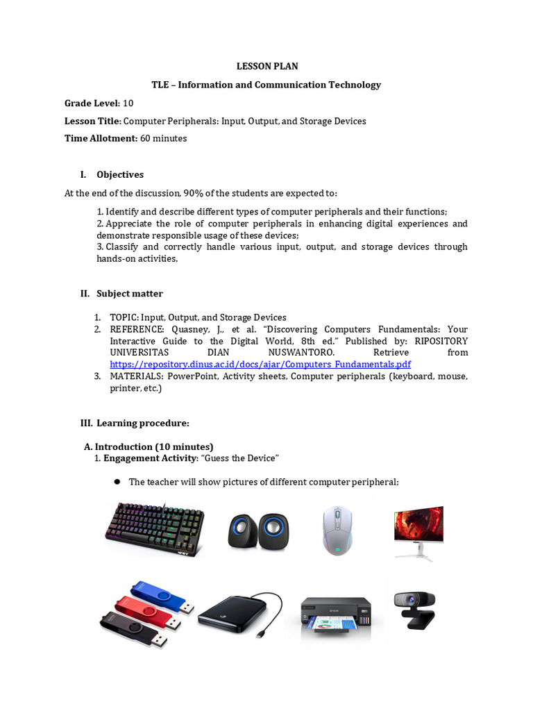 Lesson Plan Kanee1 | PDF | Input/Output | Usb