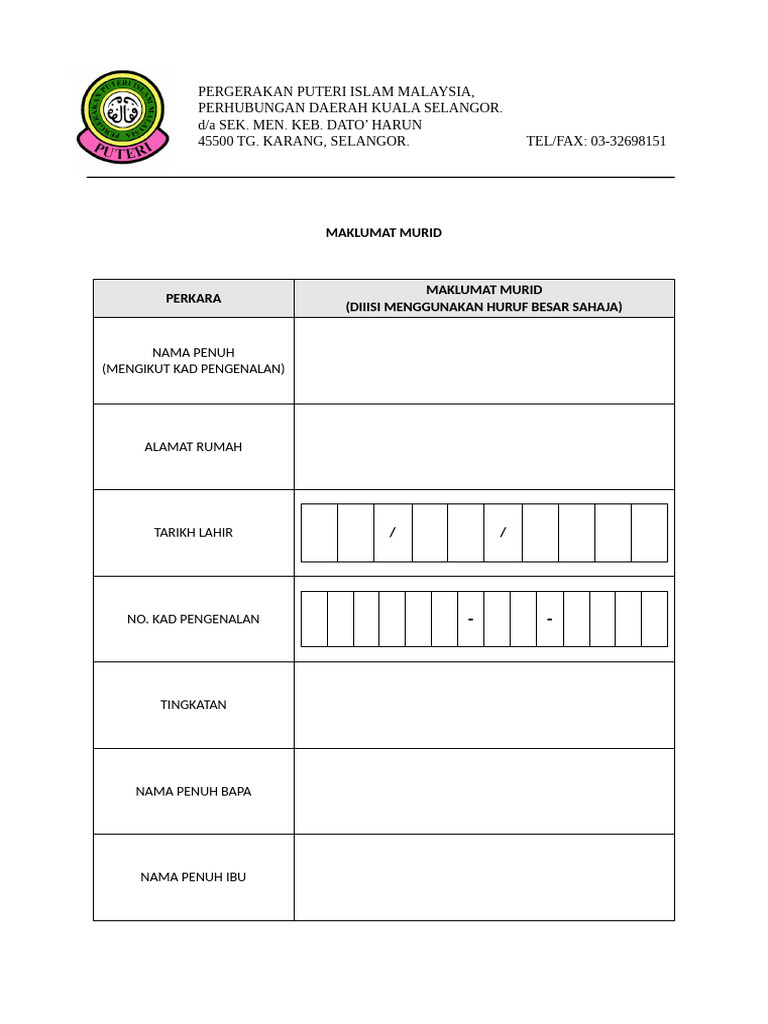 Maklumat Murid Ppim | PDF