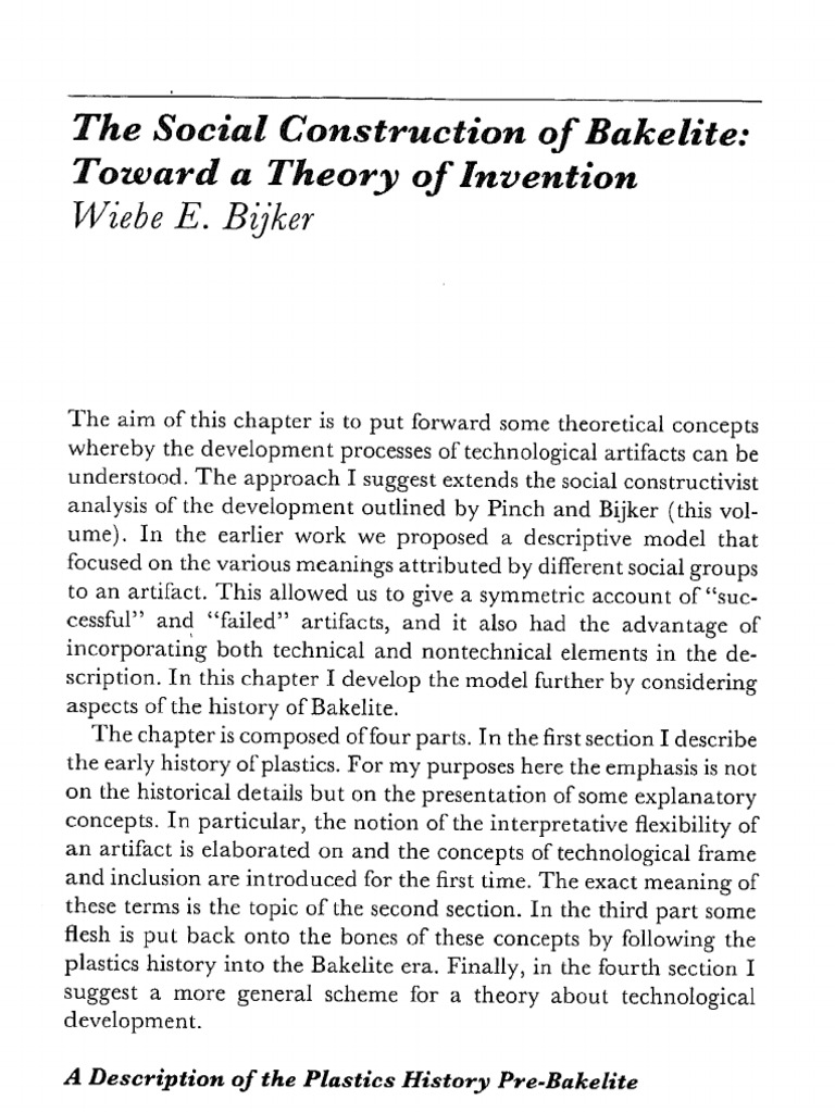 The Social Construction of Bakelite - English | PDF