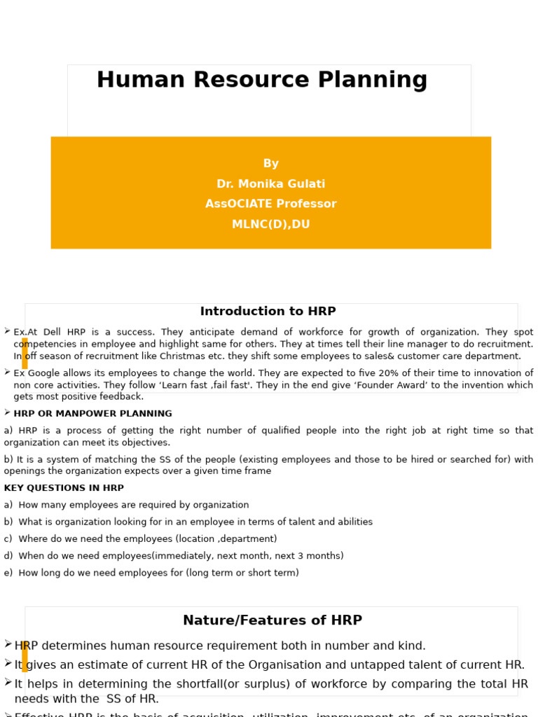 5.human Resource Planning | PDF | Employment | Forecasting