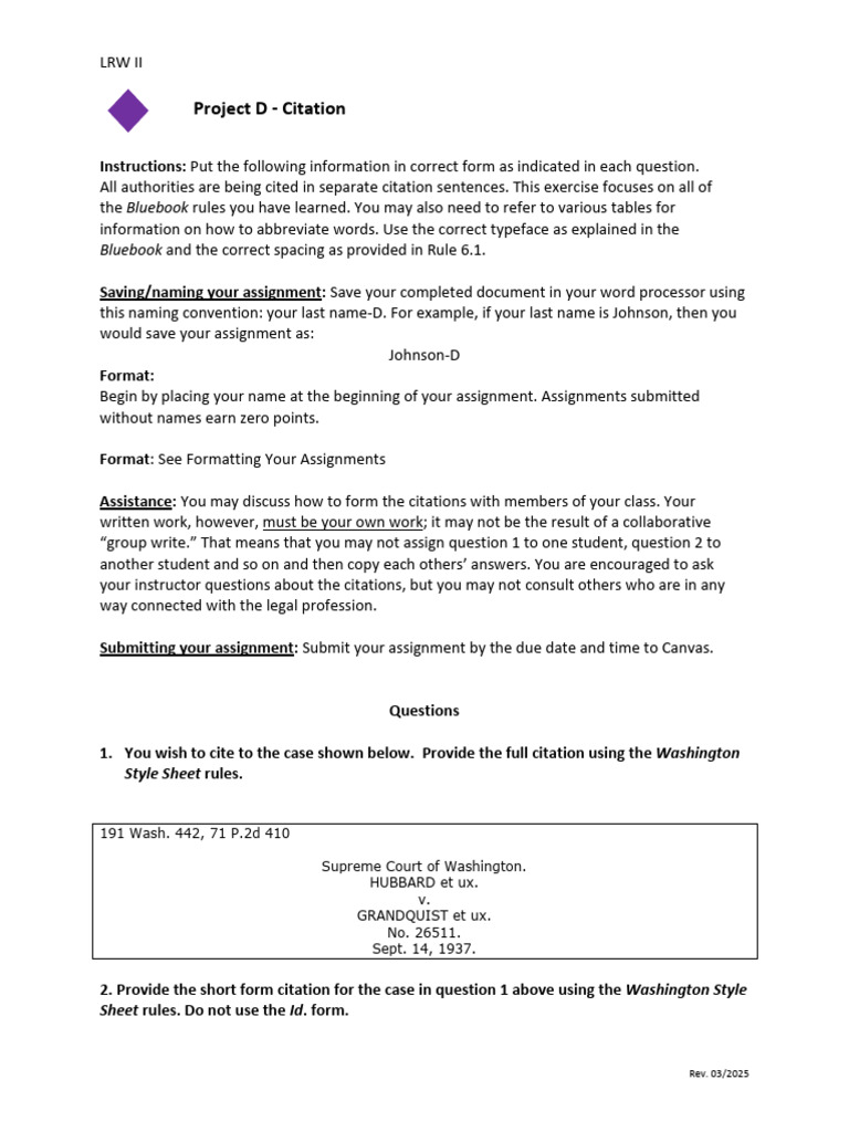 Project D - Citation Exercise | PDF | Justice | Crime & Violence