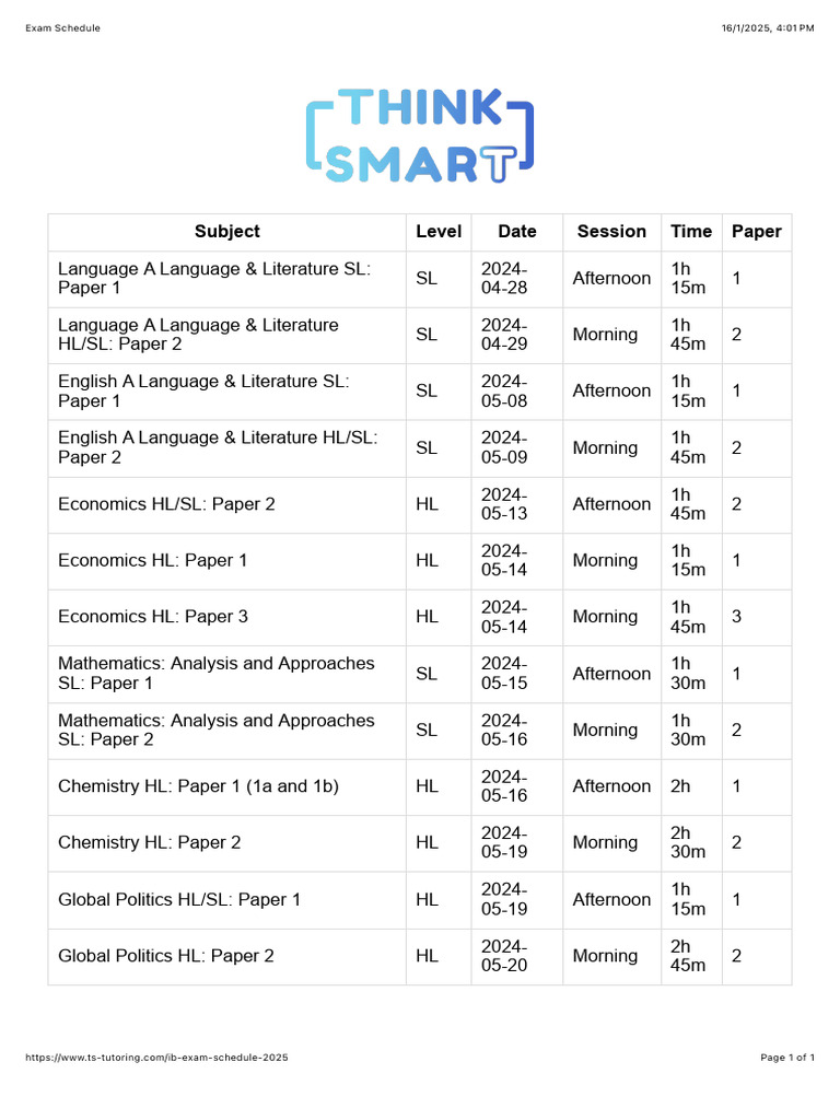 Exam Schedule | PDF | Educational Stages | Educational Assessment And ...