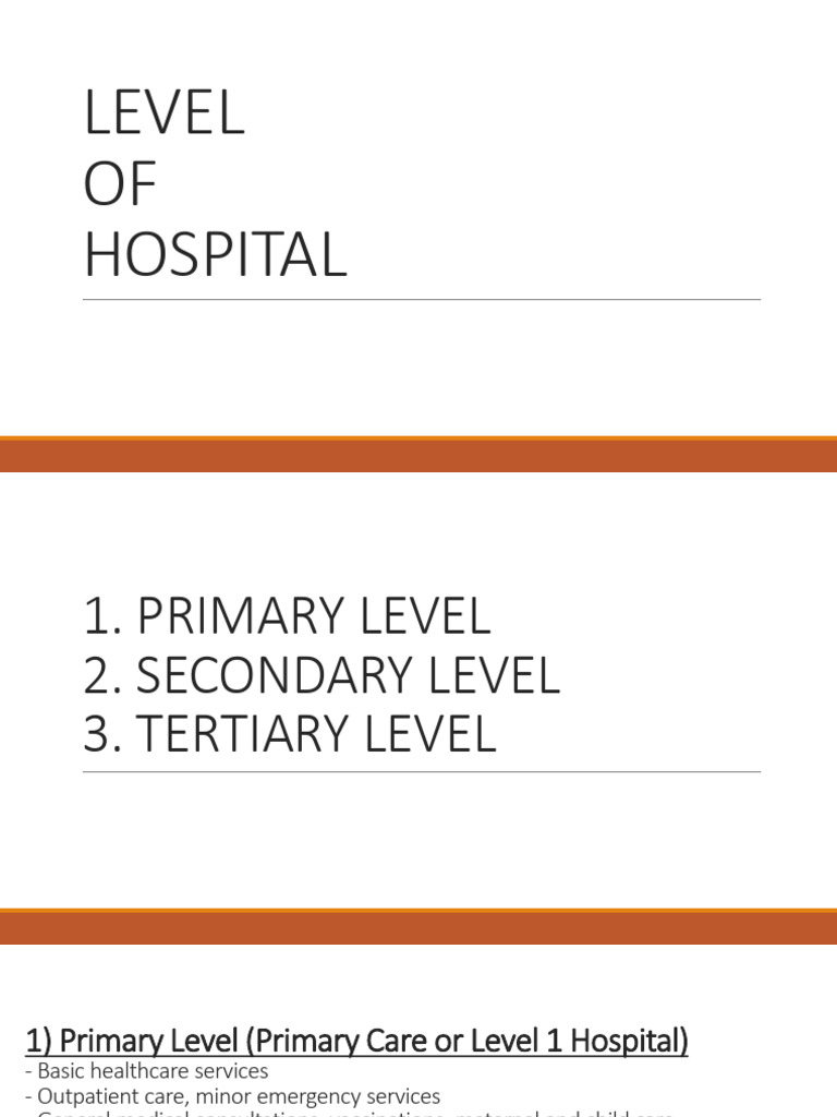 LEVEL of Hospital - 044543 | PDF | Health Care | Hospital
