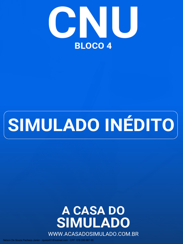 CNU - Bloco 4 - Simulado Inédito 02 - Conhecimentos Específicos - To | PDF | Max Weber