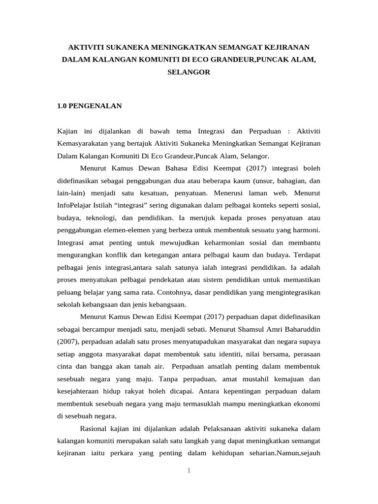 Aktiviti Sukaneka Meningkatkan Semangat Kejiranan Dalam Kalangan ...