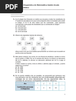Evaluación Diagnóstica 5to Grado Matemática | PDF