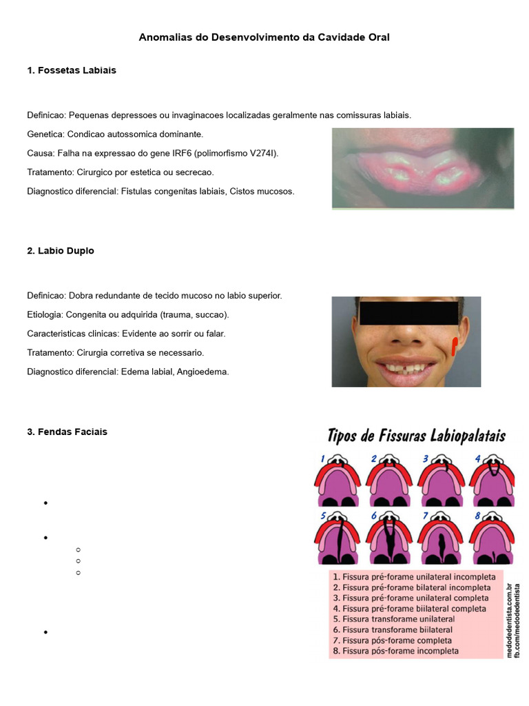 Anomalias do Desenvolvimento Oral | PDF | Língua | Dente humano