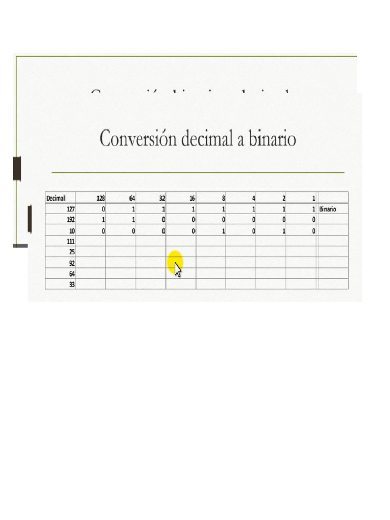 Conversion Decimal Binario | PDF