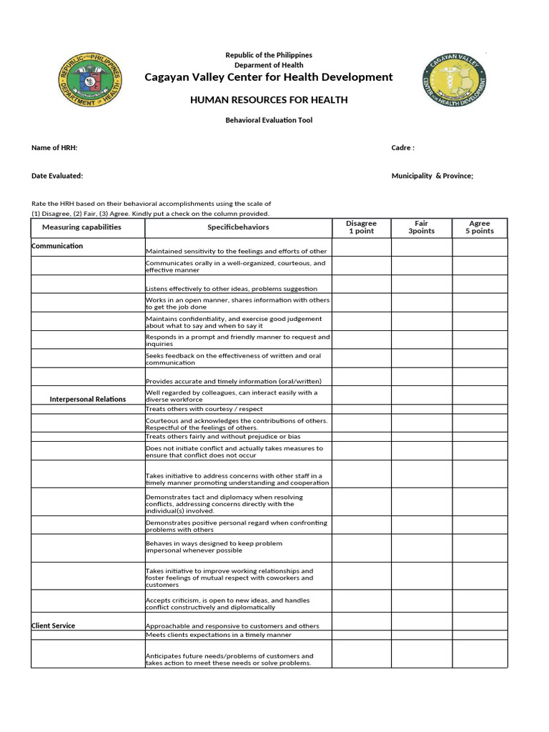 Behavioral Assessment Tool | PDF | Communication | Human Communication