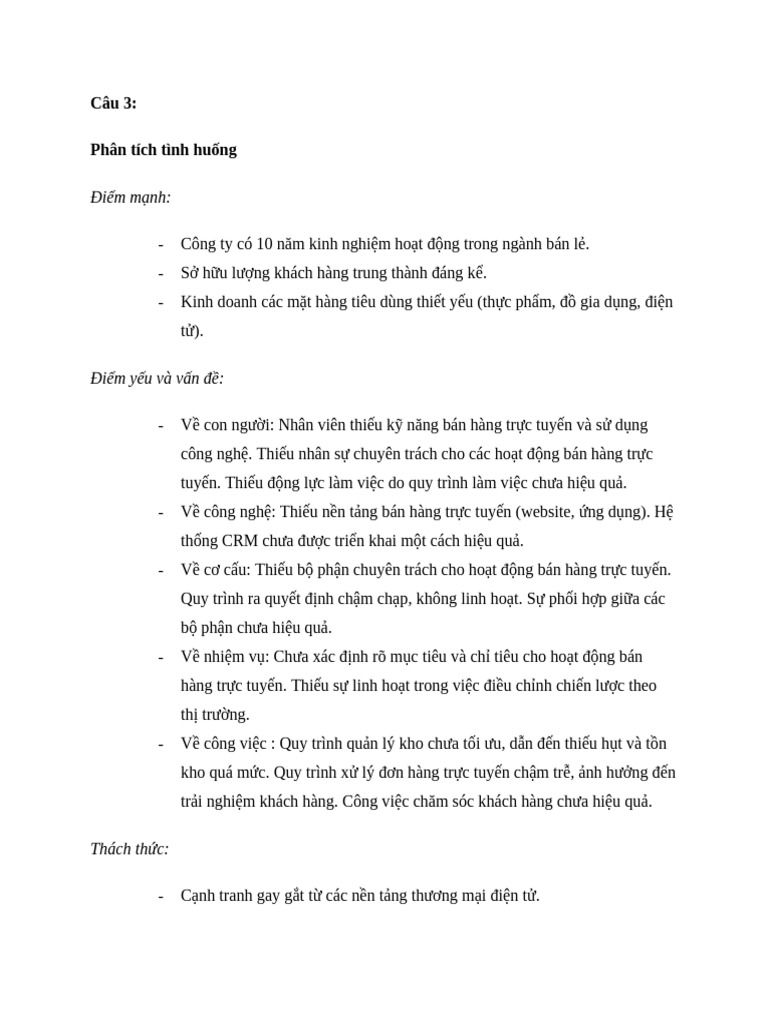 Bài tập Review case study 3,4 | PDF