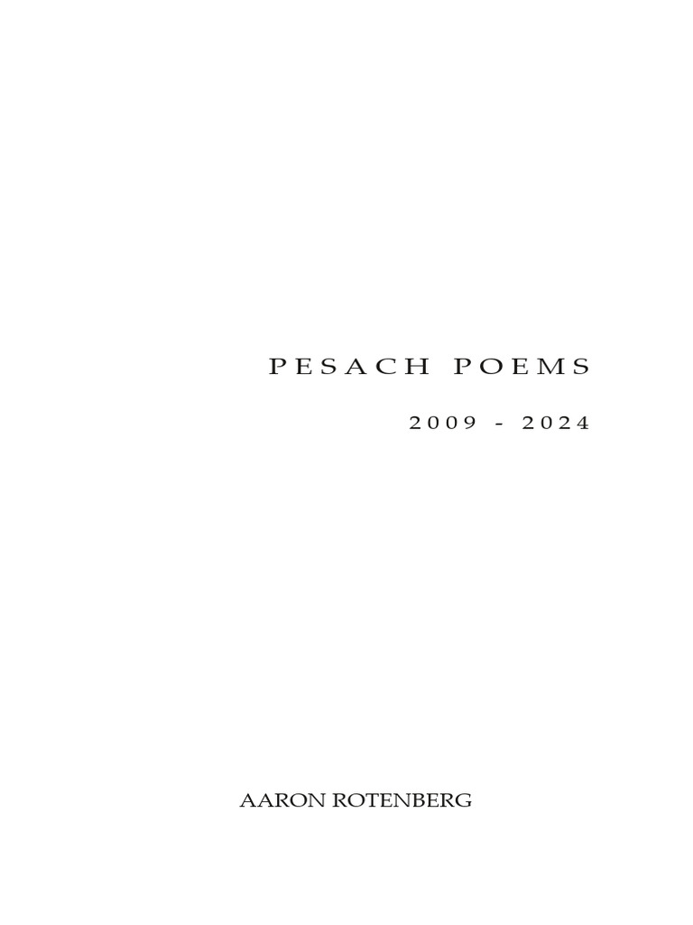 Pesach Poems | PDF | Passover Seder