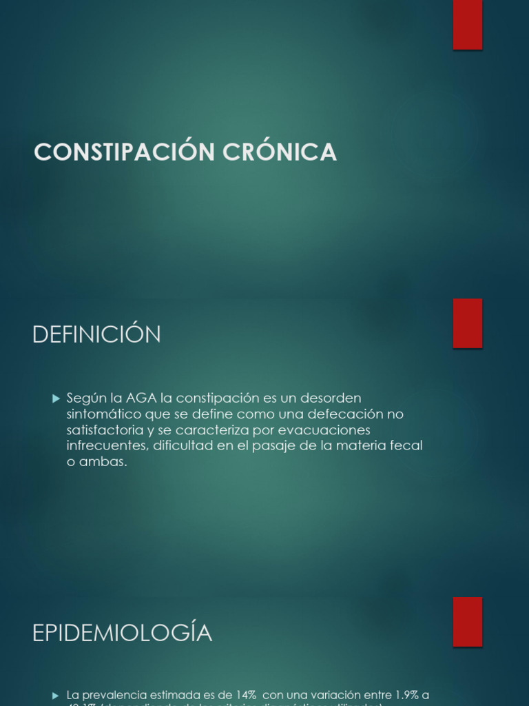 Constipación Crónica | PDF | Estreñimiento | Enfermedades y trastornos