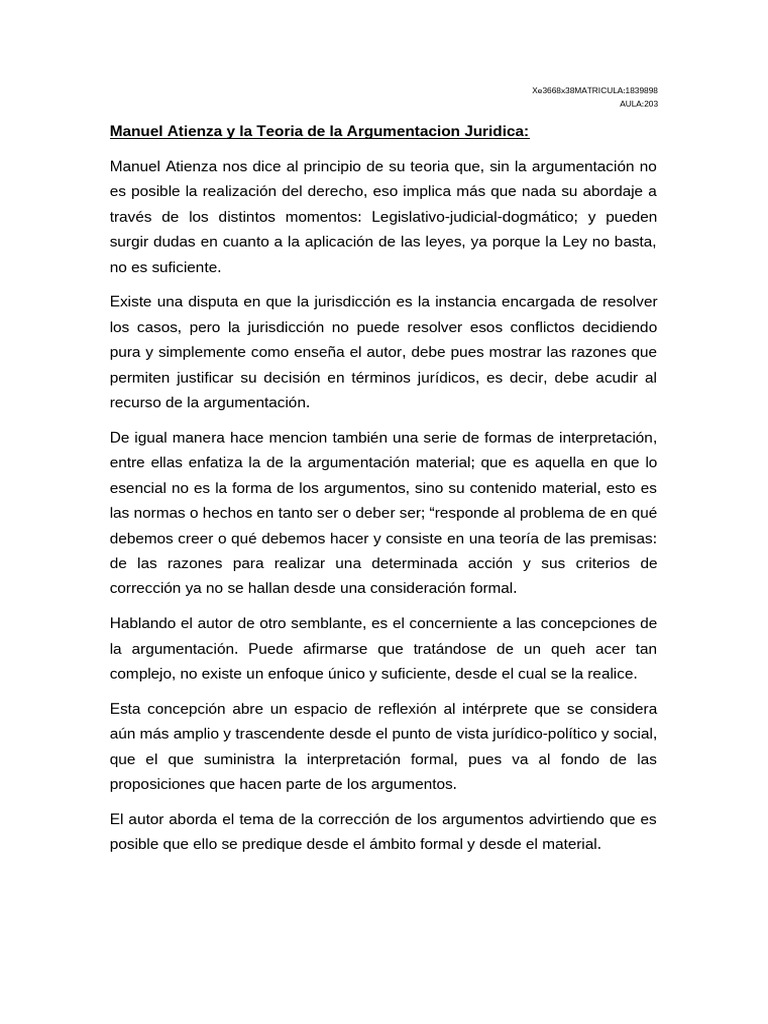 Resumen de Manuel Atienza | PDF | Teoría | Argumento