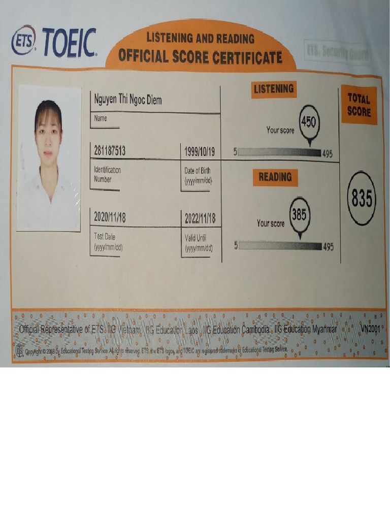 NGUYEN THI NGOC DIEM_CERTIFICATE | PDF