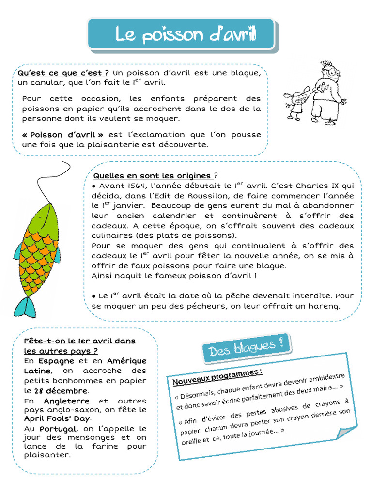 Histoire et traditions du poisson d'avril | PDF