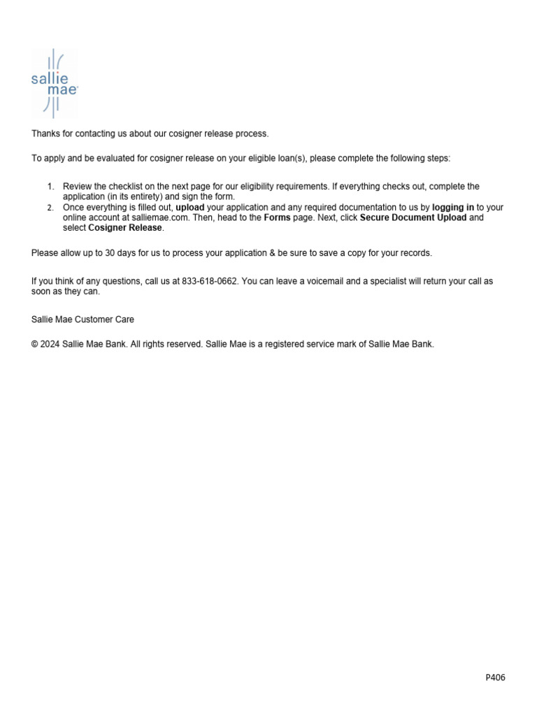 Forms Ols cosignerReleaseApplication Newbrand | PDF | Loans | Forbearance