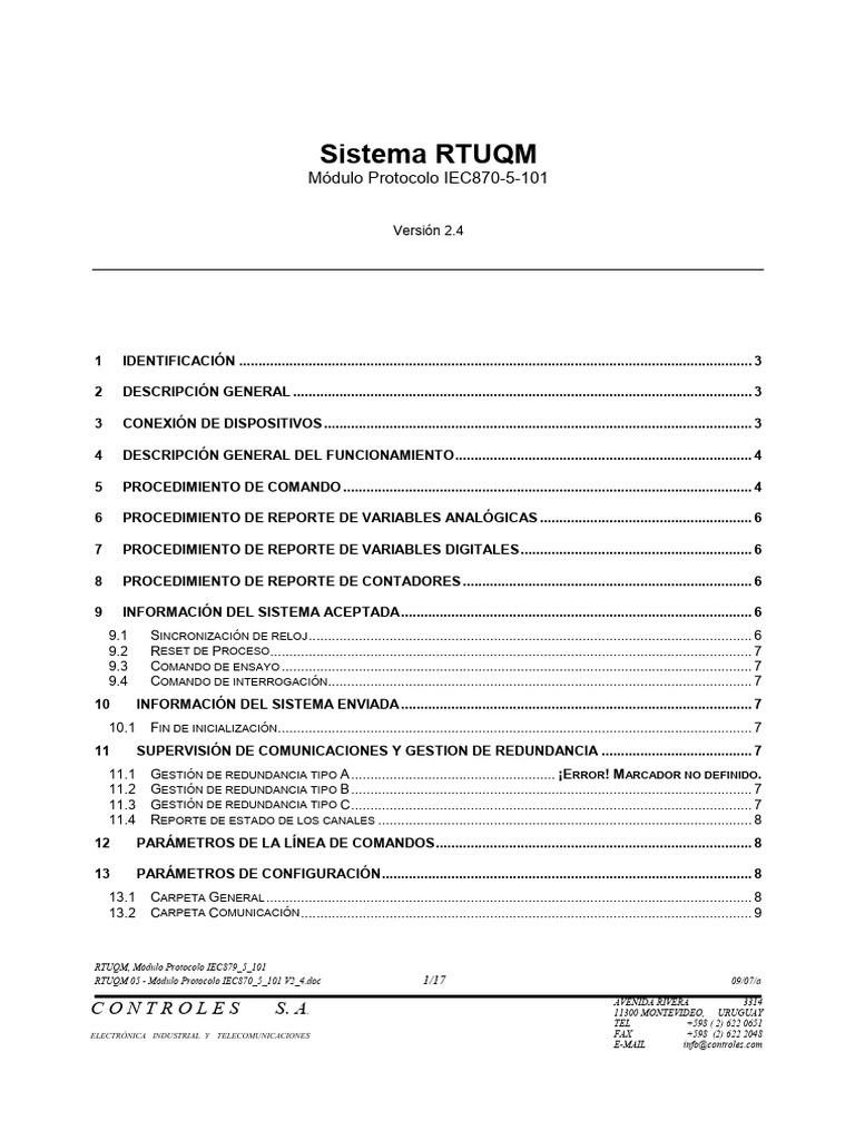 Módulo Protocolo IEC 870-5-101 V2.4 | PDF | Archivo de computadora ...