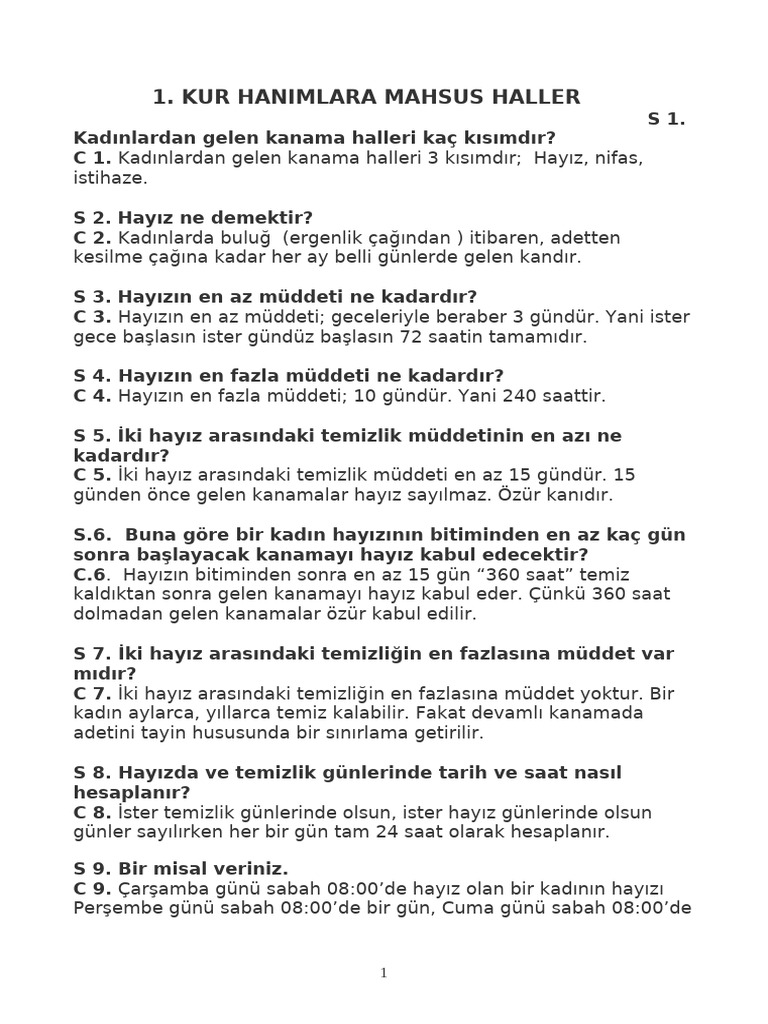 1. KUR HANIMLARA MAHSUS HALLER | PDF