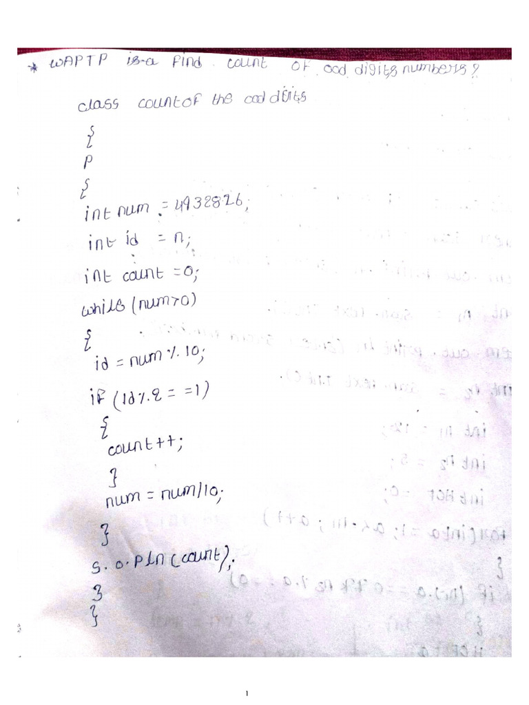 Count of Odd Digits | PDF