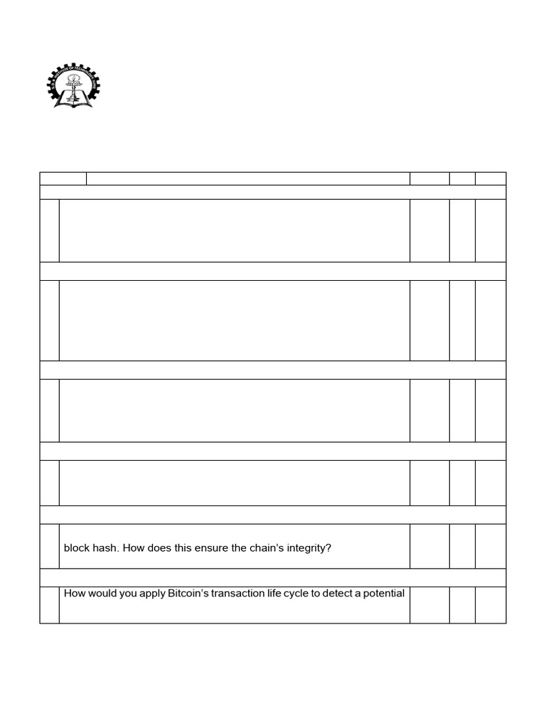 Blockchain Technology (BCS613A) - Assignment Test-1 | PDF