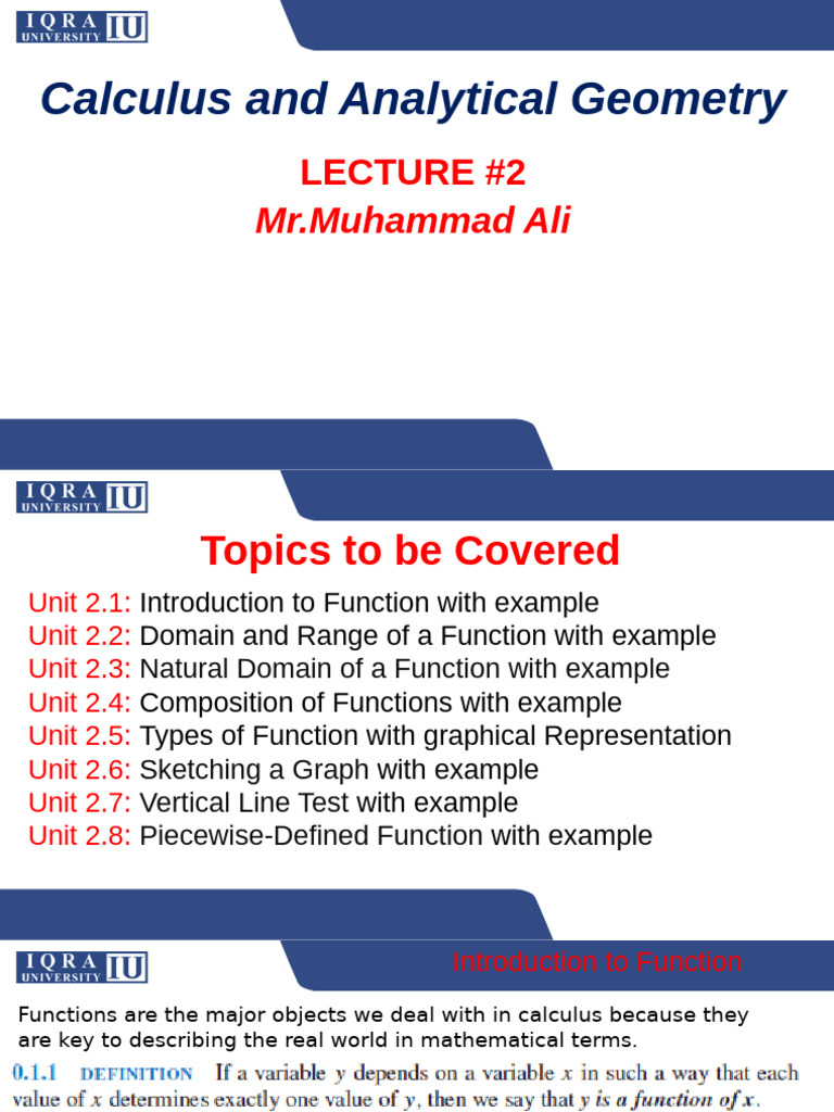 Week #2 Lecture#2 (Functionand Their Types, Graphical Form) | PDF