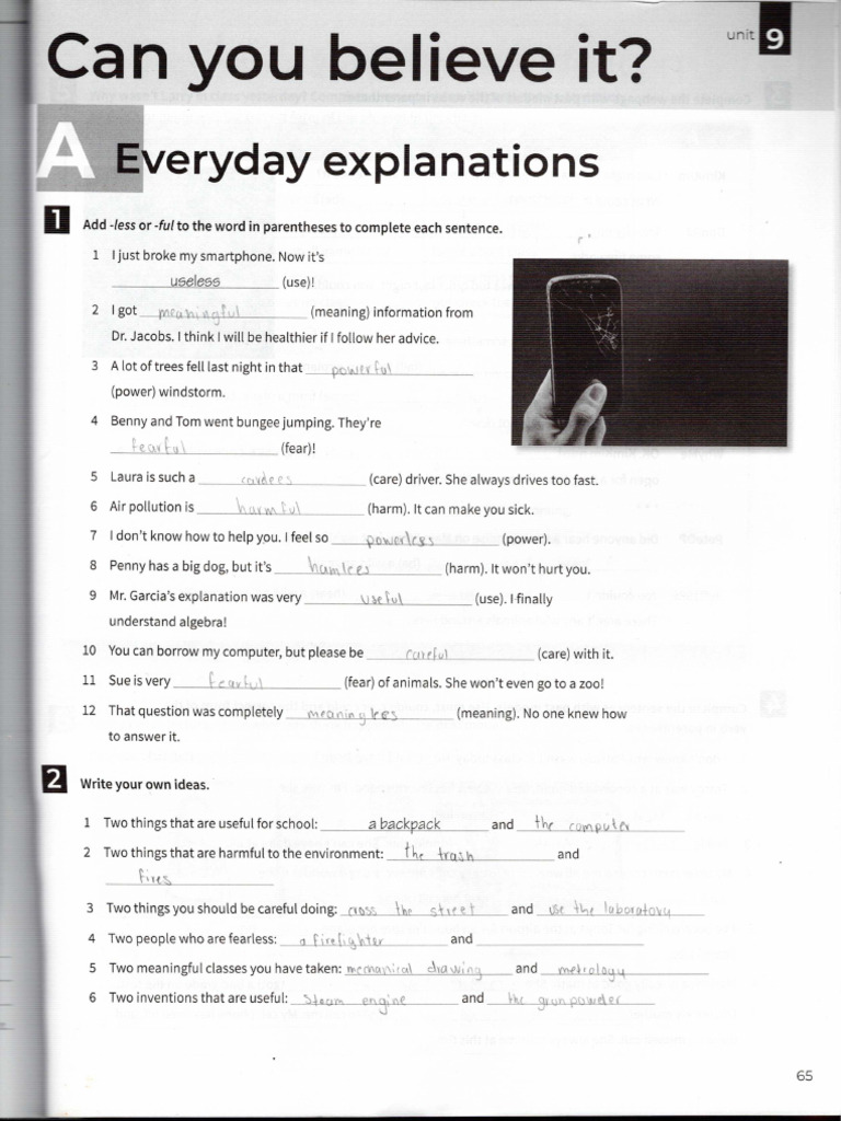 WORKBOOK_UNITS 9A AND 9B | PDF