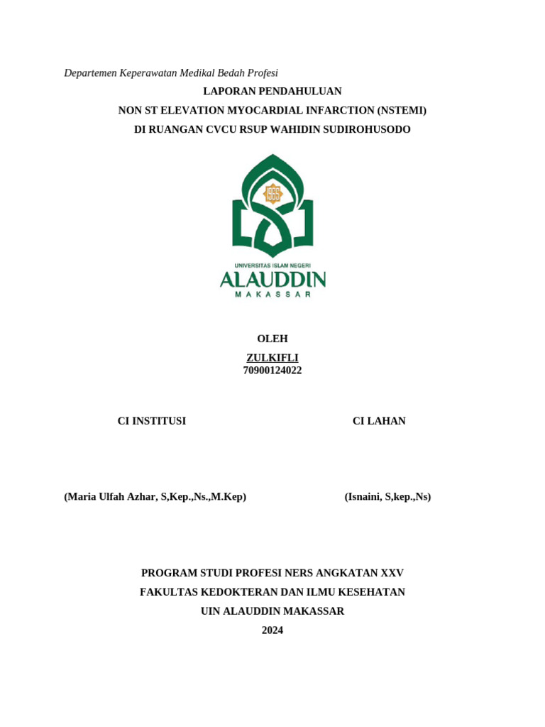 ASKEP (NSTEMI)_zulkifli (AutoRecovered) | PDF